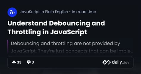 understand debouncing and throttling in javascript daily dev