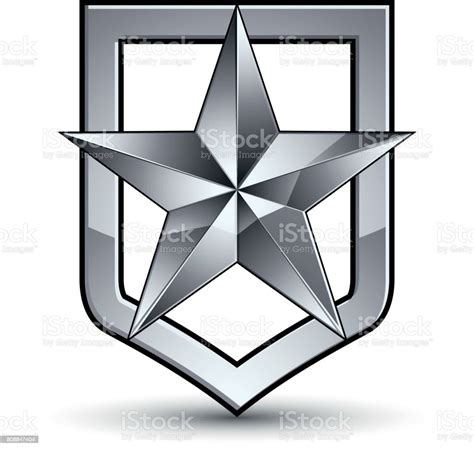 Vector Glorious Glossy Design Element With Luxury 3d Silver Star