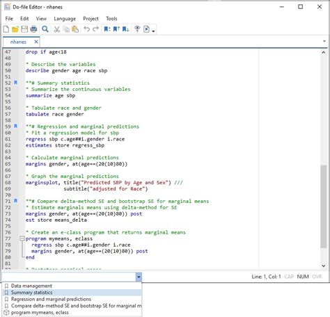 display regression equation in stata
