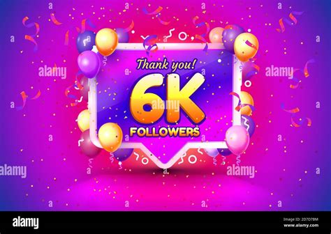 Thank You Followers Peoples 6k Online Social Group Happy Banner