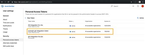 personal access token failing azure devops integration with not