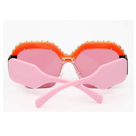 Luxury Rimless Sunglasses Oversized Rhinestone Sunglasses Waamii