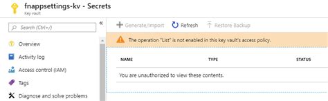 arm template for provisioning an azure function app with a key vault