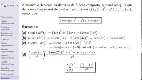 Trigonometria Aula 11 Derivadas Trigonométricas Youtube