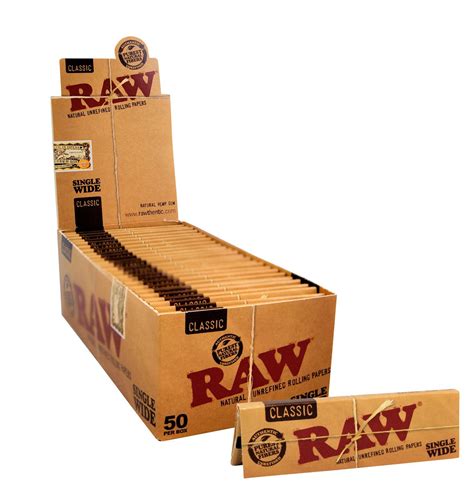 Raw Classic Single Wide Single Window Rolling Papers The Puffing