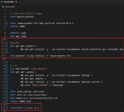 using pyodbc module in linux based azure app service microsoft
