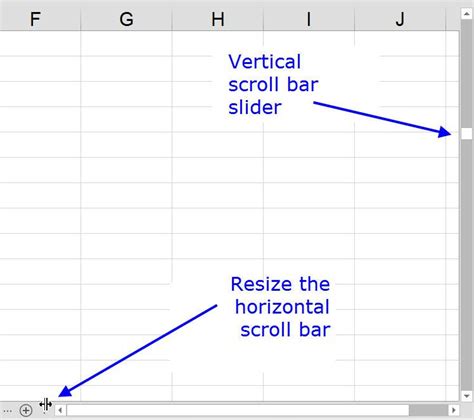 how to hide scroll bars and reset slider range in excel
