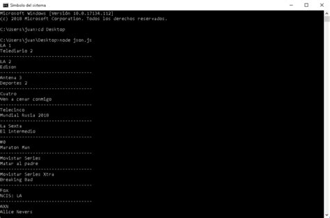 leer un archivo json con la programación movistar en node