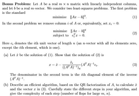 solved bonus problem let a be a real m x n matrix with