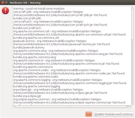 q สอบถามวิธีแก้ปัญหาเปิด netbean ขึ้นมาแล้วขึ้น warning could not
