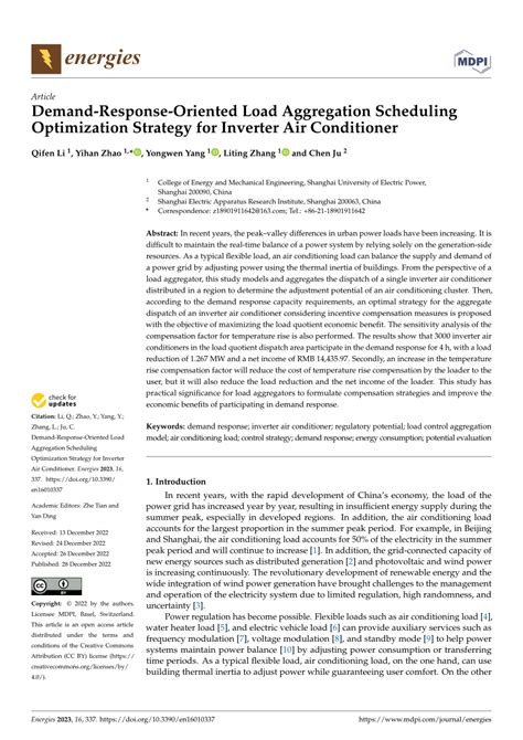 Pdf Demand Response Oriented Load Aggregation Scheduling Optimization