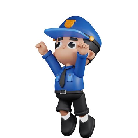 Premium Psd 3d Character Policeman Superhero Pose