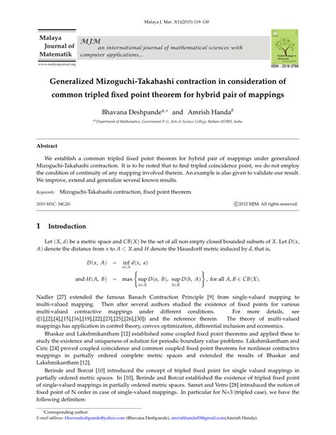 pdf generalized mizoguchi takahashi contraction in consideration of