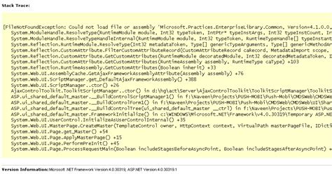 iis could not load file or assembly microsoft practices