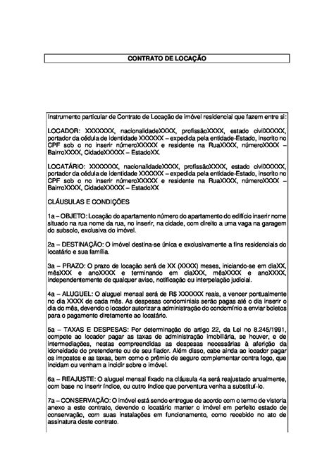 Modelo De Contrato De Aluguel Com Deposito Sexiezpix Web Porn