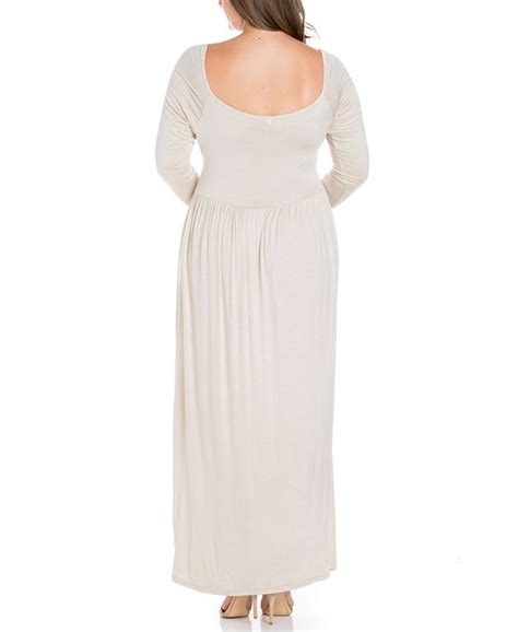 24seven Comfort Apparel Womens Plus Size Empire Waist Maxi Dress