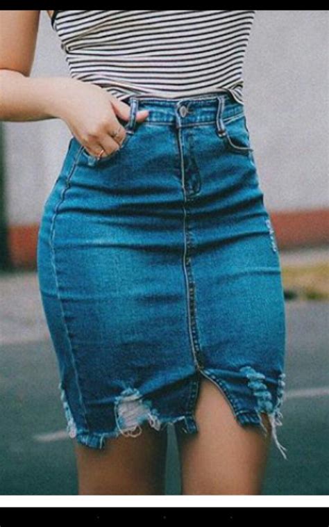 Falda De Jean Jupe Vêtements Stylés Jupes Mode