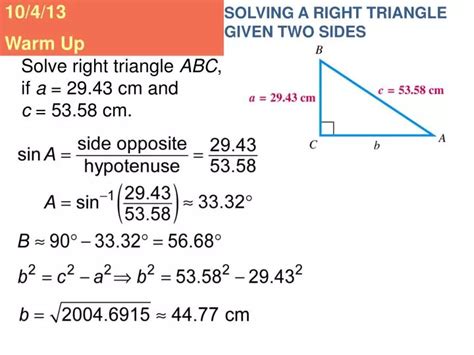 Ppt Solving A Right Triangle Given Two Sides Powerpoint Presentation