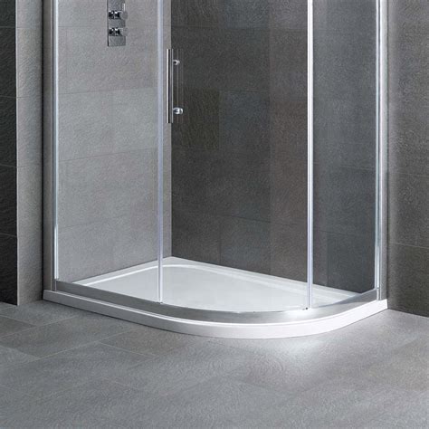 Eastbrook Volente Offset Quadrant Shower Tray 1000mm X 760mm Stone Resin