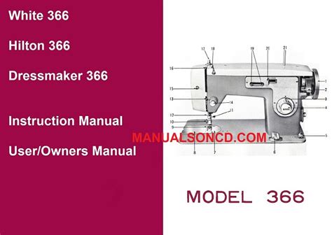 White Hilton Dressmaker 366 Sewing Machine Manual