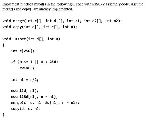 risc v merge sort implementation r riscv