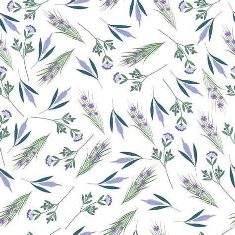 Premium Vector Purple Flowers Seamless Pattern Background