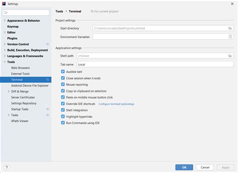how to use powershell as default terminal in intellij vscode alpha