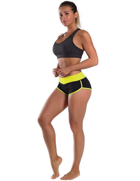 030 Sexy Booty Yoga Shorts Fluorescentyellow Black Ins Bubblelime