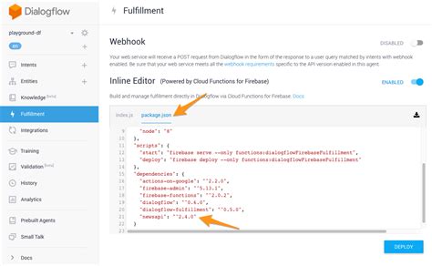 javascript dialogflow fulfilment webhook call failed