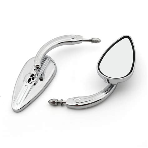 Willie G Skull Teardrop Style Side Custom Mirrors Motorcycle For Harley