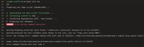 error get config error command failed with exit code 13 eacces