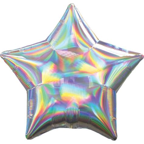 19 Silver Iridescent Star Foil Balloons [a3927002] £1 16 Go