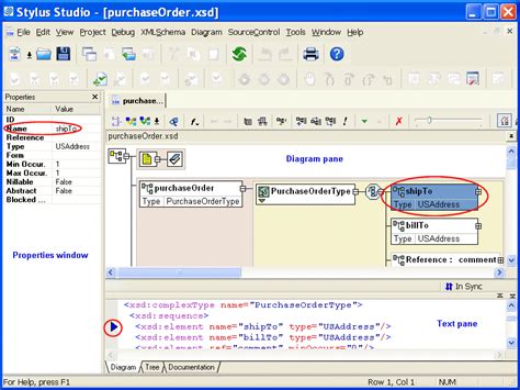views in the xml schema editor