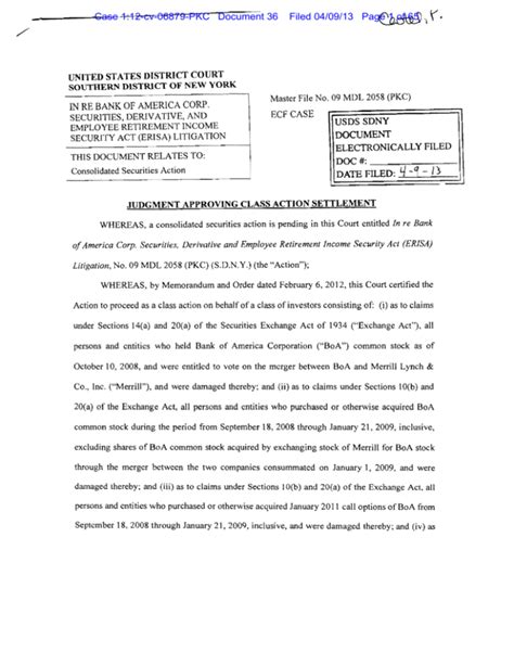 Judgment Approving Class Action Settlement
