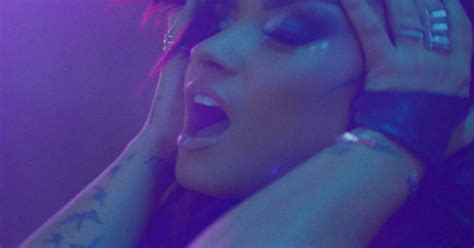 demi lovato debuts shock transformation in crop top and pvc pants