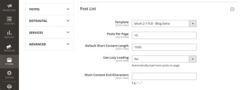 how to configure blog post list in magento 2 magefan