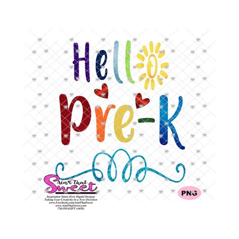 Hello Pre K Svg Back To School Svg Dxf Png Cricut Cut