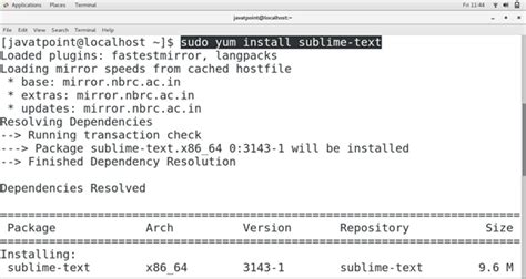 how to install sublime text on centos javatpoint