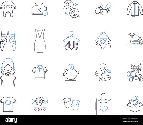 Apparel Creation Line Icons Collection Design Fabric Pattern
