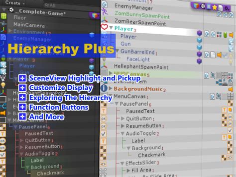 hierarchy plus utilities tools unity asset store