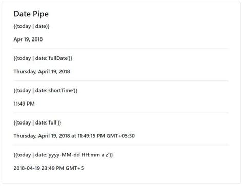 angular pipes built in pipes and custom pipe with example