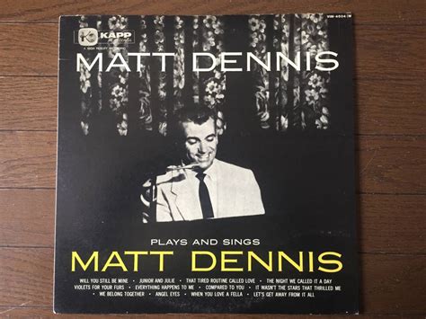 【目立った傷や汚れなし】matt Dennis Plays And Sings（mono）hi Fi Kapp Mca Records