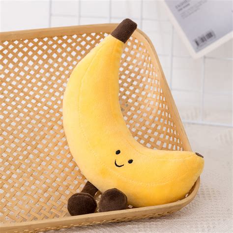 Cute Cartoon Fruit Plush Toy Stuffed Eggplant Banana Peach Pear Soft
