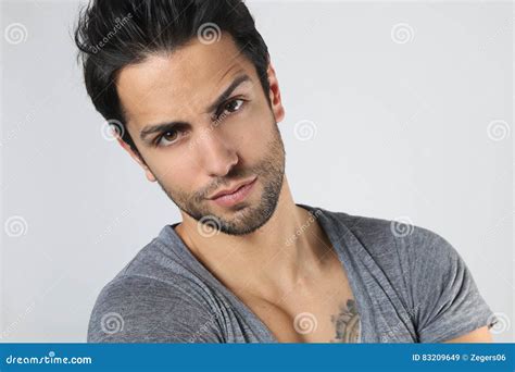 Handsome Dark Haired Man Stock Image Image Of Confident 83209649