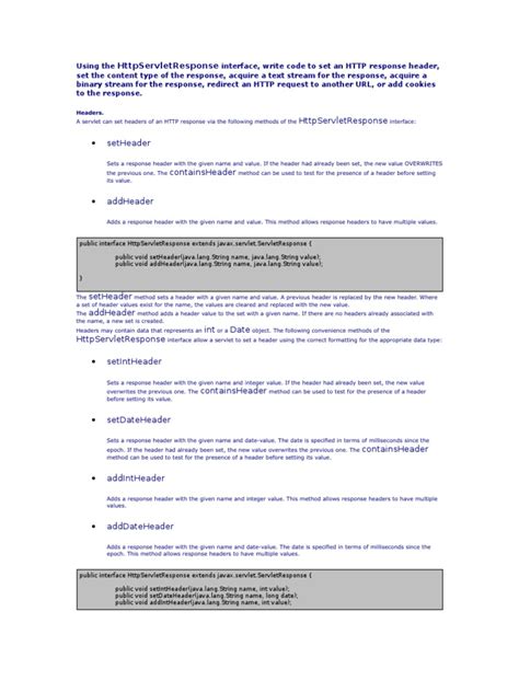 using the ervletresponse interface java servlet