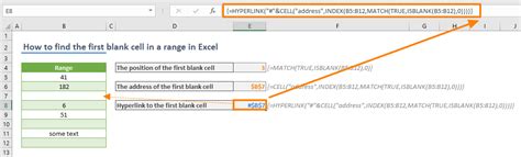 how to find the first blank cell in a range in excel
