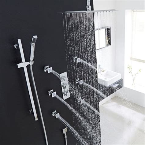 Juno 6 Jetted Body Massage Shower System With Rain Shower Head Hand
