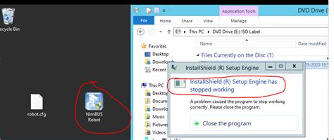 error installshield setup engine has stopped working while installing