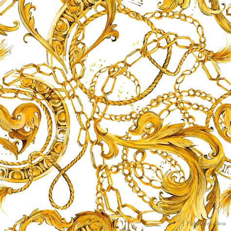 Gold Chains Seamless Pattern Luxury Illustration Golden Byzantium