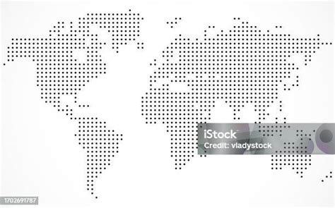Abstract World Map Of Dots Dotted World Map Stock Illustration